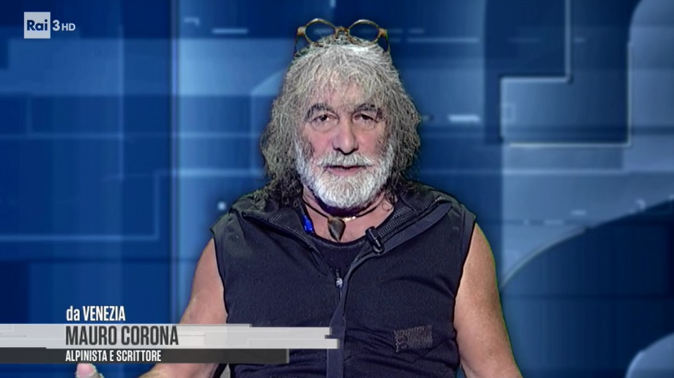 Carta Bianca | Mauro Corona regala il tratto distintivo al talk show ...